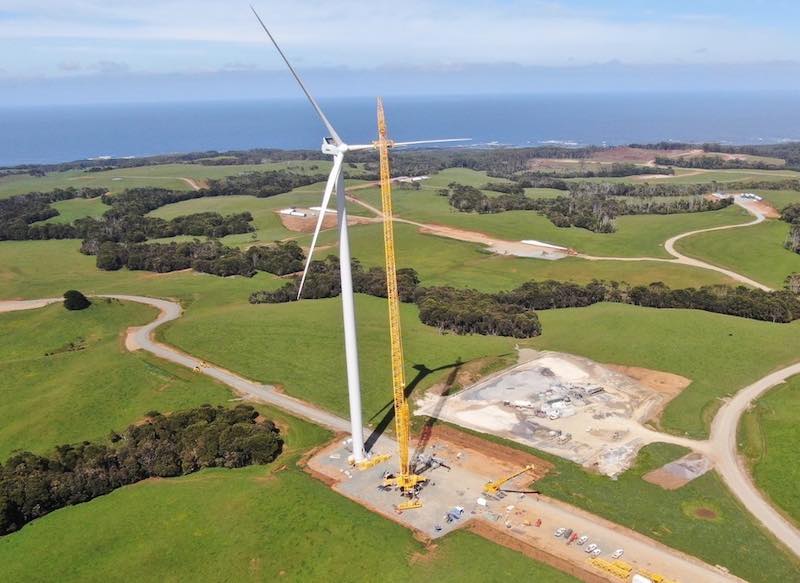 First massive turbine completed at Tasmania's Granville Harbour wind ...