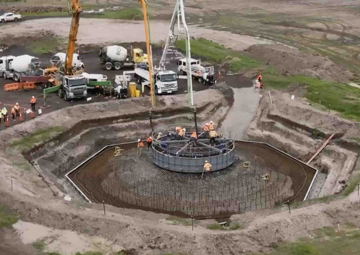 First turbine goes up at Australia's largest wind farm, foundations ...