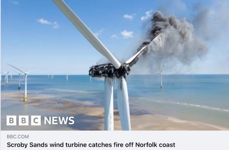 Turbine catches fire at one of UK's oldest offshore wind farms ...